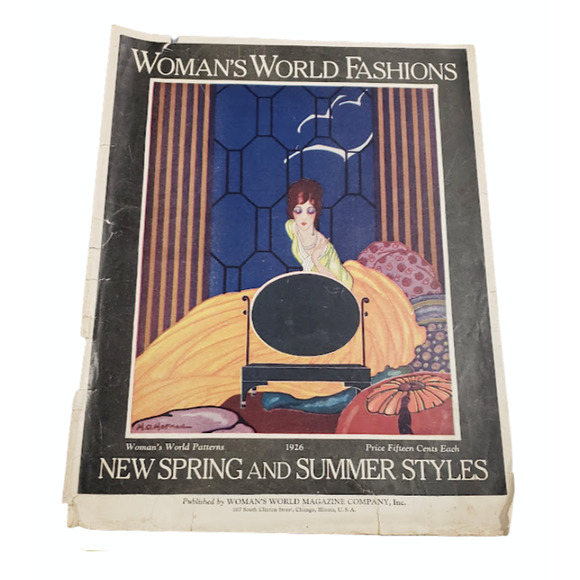 Other | 1926 Womens World Fashions Magazine Cover Full Color Art Deco ...